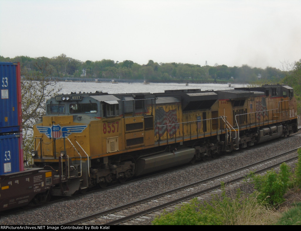 UP 8557 UP 5982 bringing up the rear